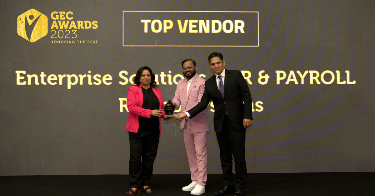Ramco wins ‘Top Vendor’ for HR & Payroll Award at the GEC Awards 2023
